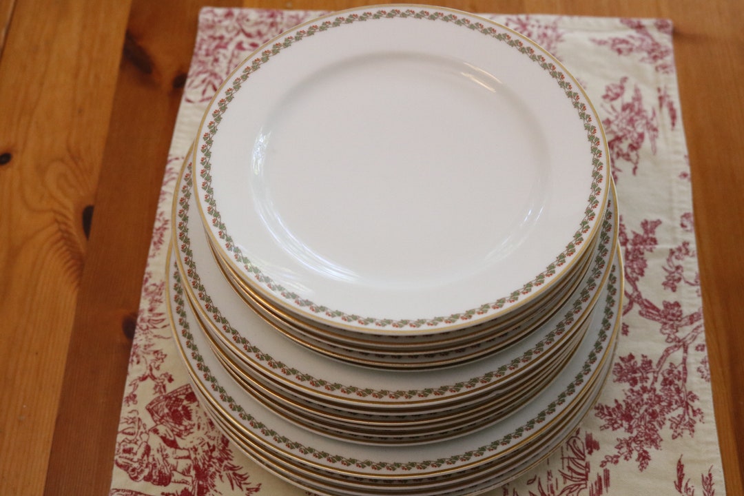 Lot of 13 Plates - Haviland Limoges Lisbon" French Cottage Porcelain ...