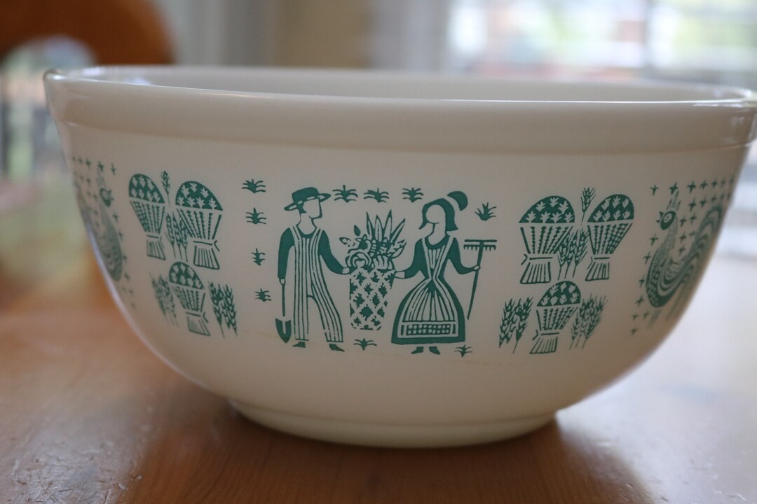 Vintage Pyrex Amish Butterprint Turquoise on White Pattern 2 and 1/2 ...