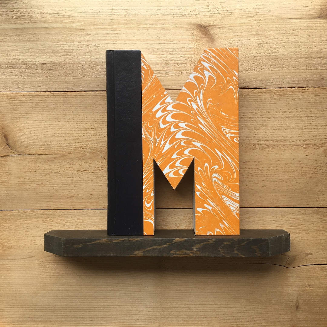 BOOK LETTER (M), #454 ...ready Made Letter, Cut Book Letters, Book Art ...
