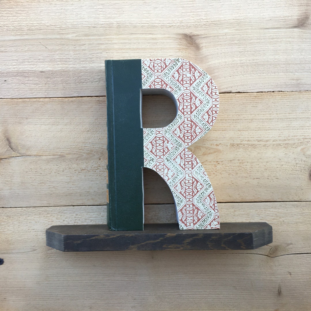 BOOK LETTER (R), #443 .... Ready Made Letter, Book Cut Letter, Initial ...