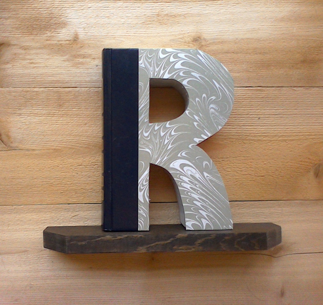 BOOK LETTER (R), #279 .... Ready Made Letter, Book Cut Letter, Initial ...