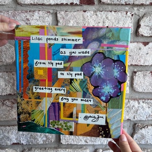 Original Art Poetry Collage on Canvas One of Kind Art Surreal Wall Art ...