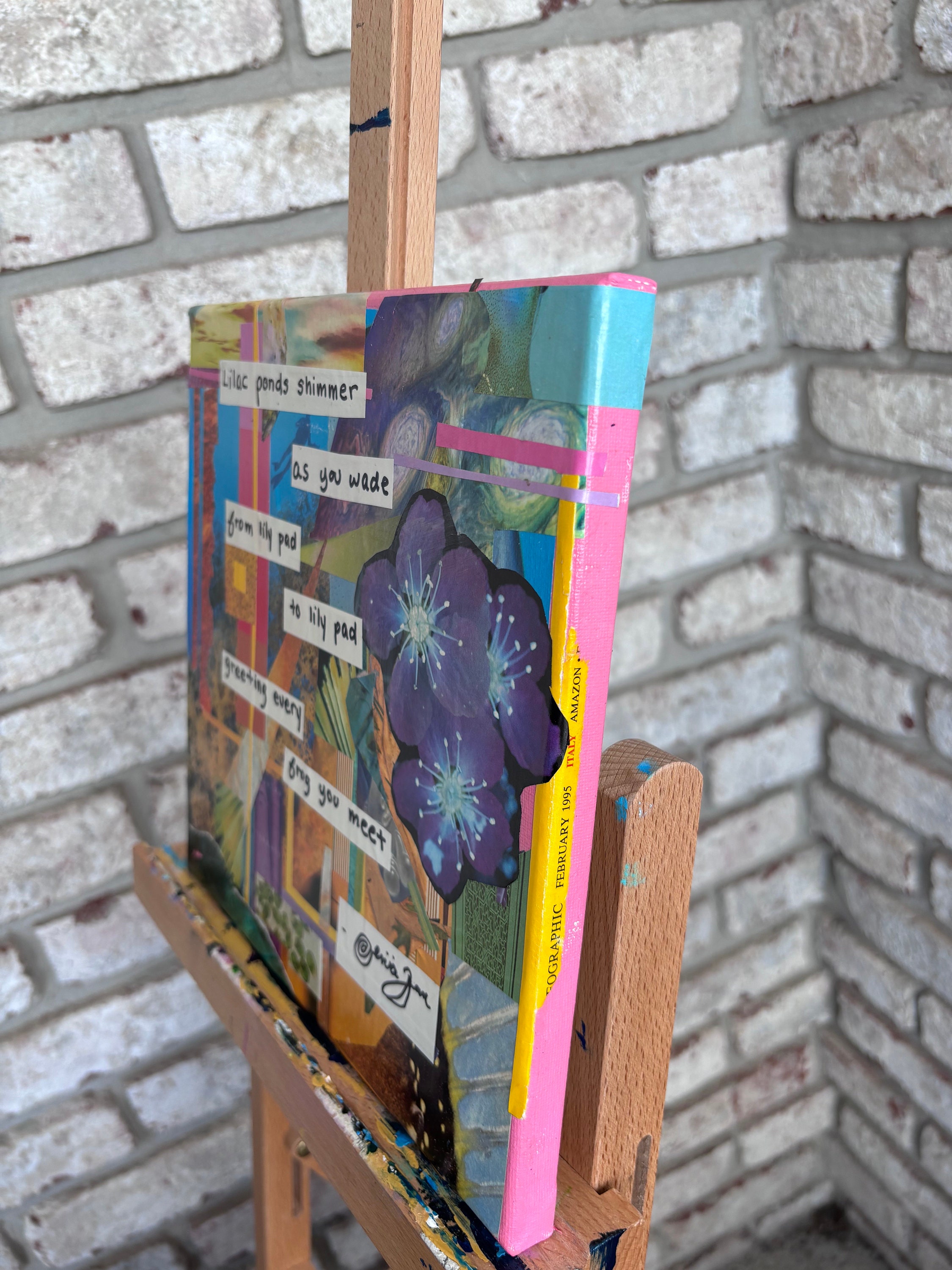 Original Art Poetry Collage on Canvas One of Kind Art Surreal Wall Art ...