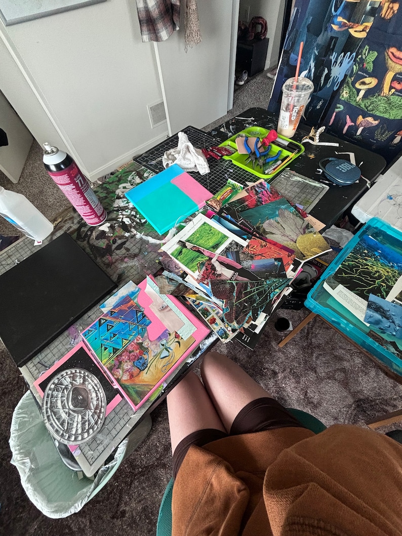 Original Art Poetry Collage on Canvas One of Kind Art Surreal Wall Art ...