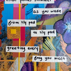 Original Art Poetry Collage on Canvas One of Kind Art Surreal Wall Art ...