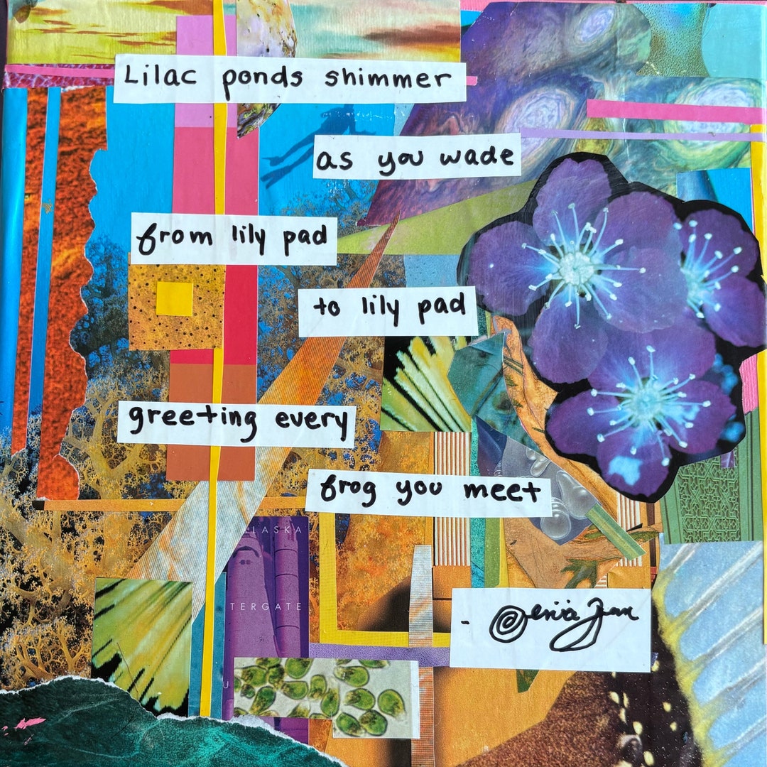 Original Art Poetry Collage on Canvas One of Kind Art Surreal Wall Art ...