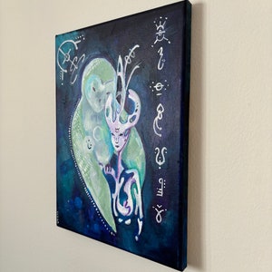 Alien Owl Original Acrylic Painting on Canvas Surreal Owl Wall Art ...