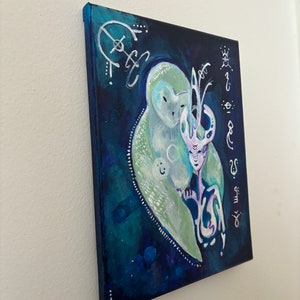 Alien Owl Original Acrylic Painting on Canvas Surreal Owl Wall Art ...