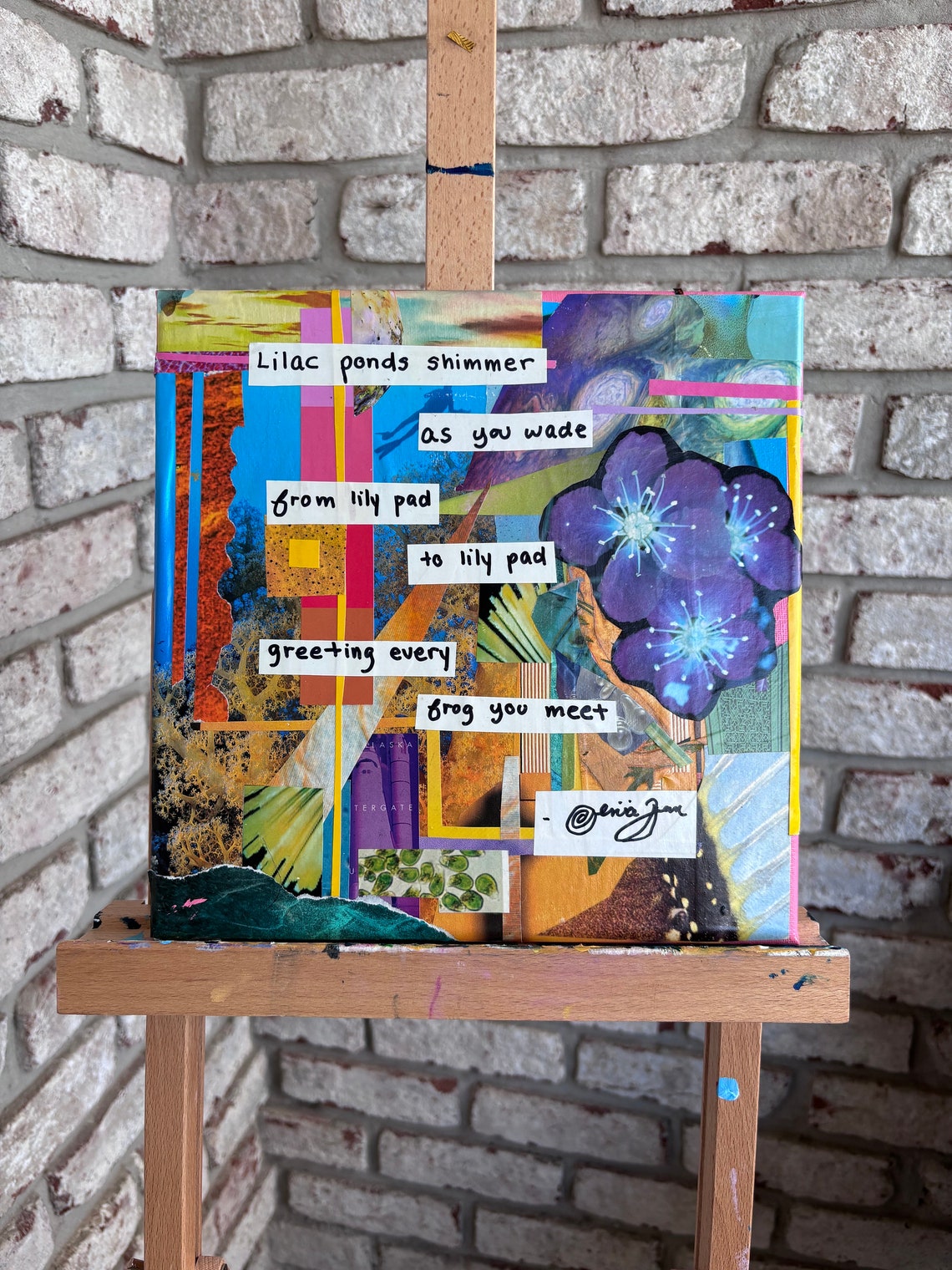 Original Art Poetry Collage on Canvas One of Kind Art Surreal Wall Art ...