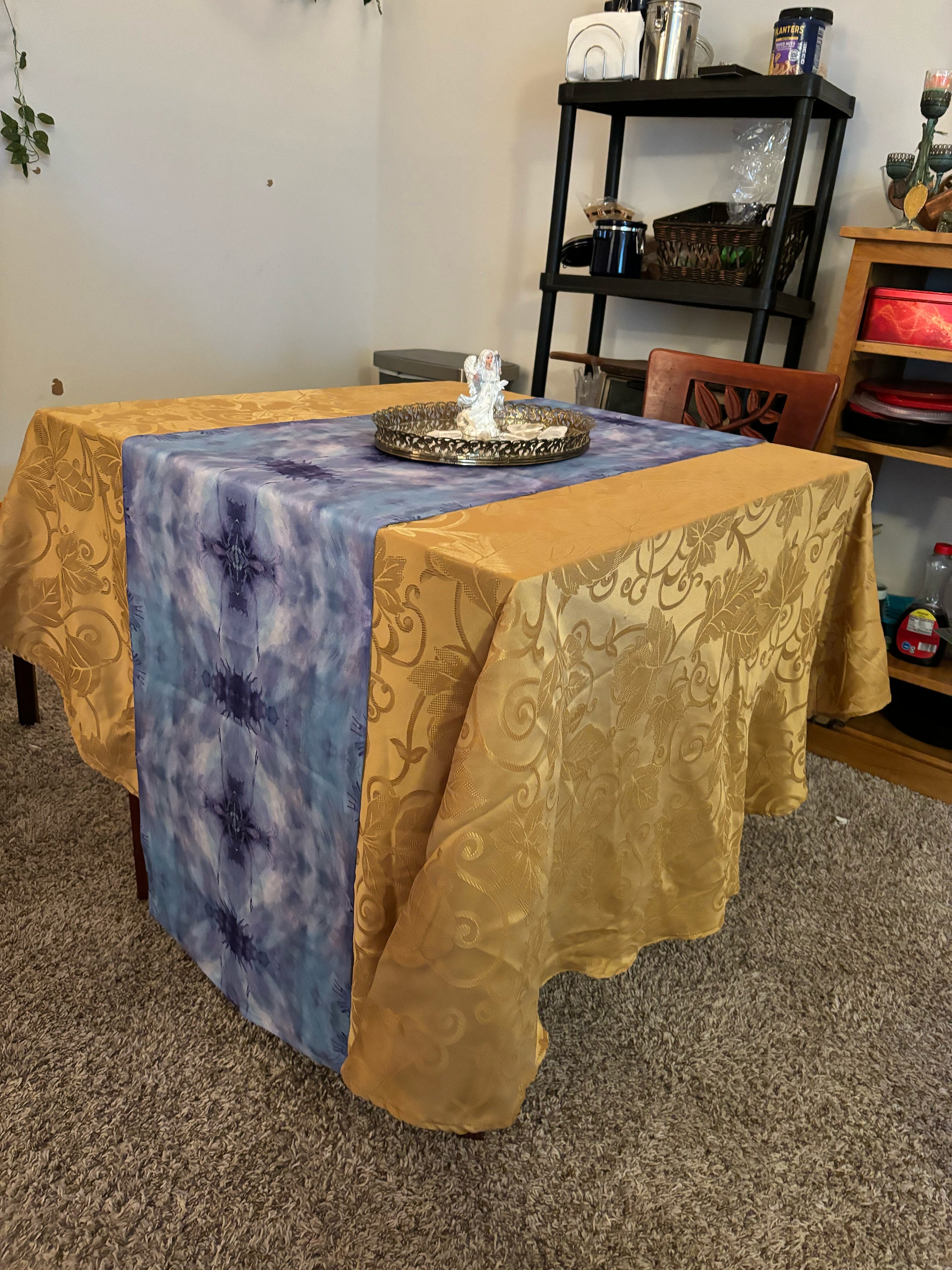 Amethyst Third Eye Chakra Table Runner, Purple Altar Table Cloth ...