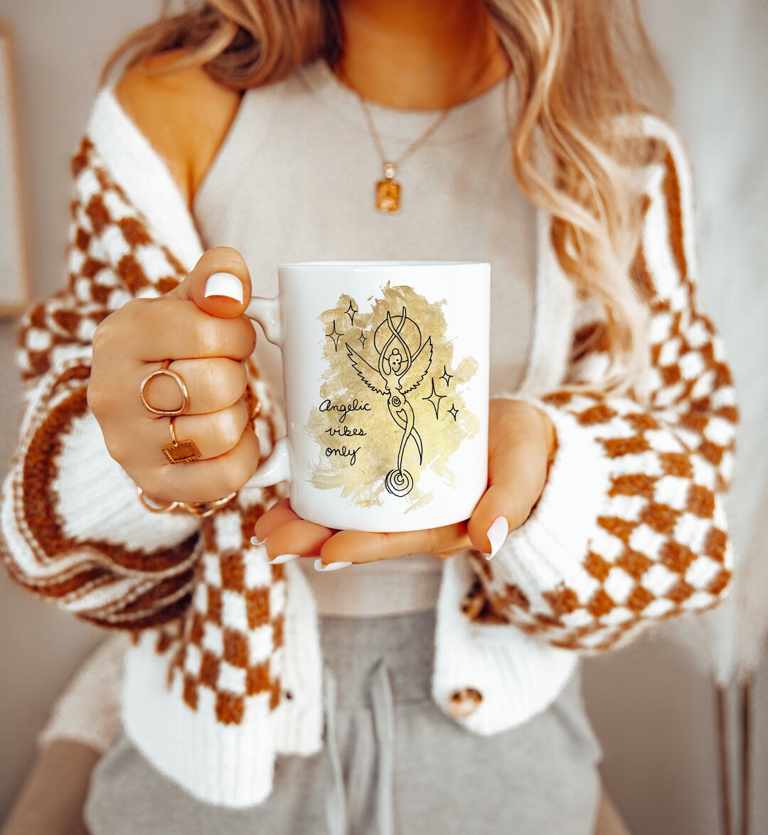 Angelic Vibes Only Mug Angel Number Gift for Spiritual Friend Whismical ...
