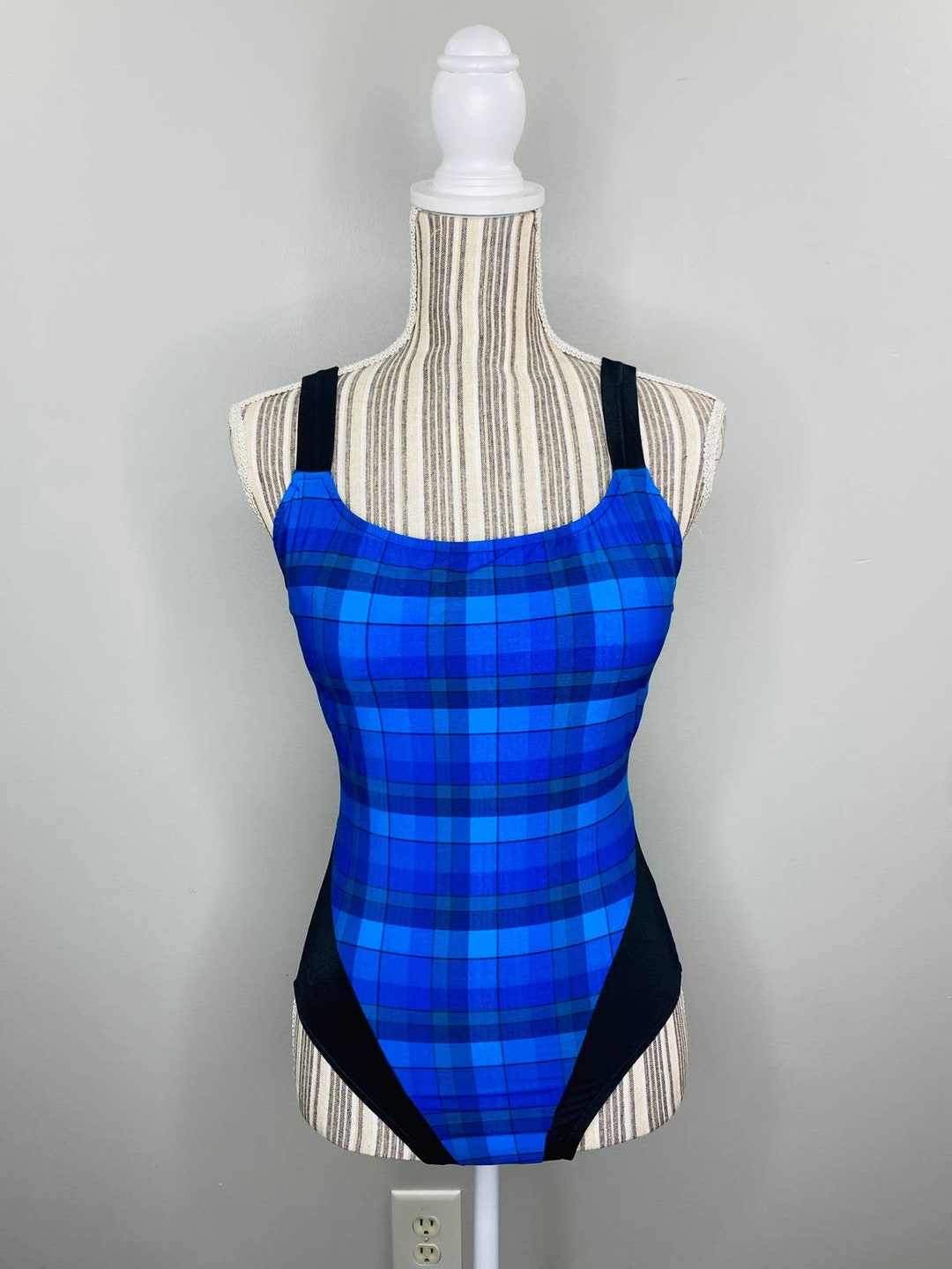 Vintage 90s Jantzen Plaid One Piece Swimsuit Womens 10 Shelf - Etsy