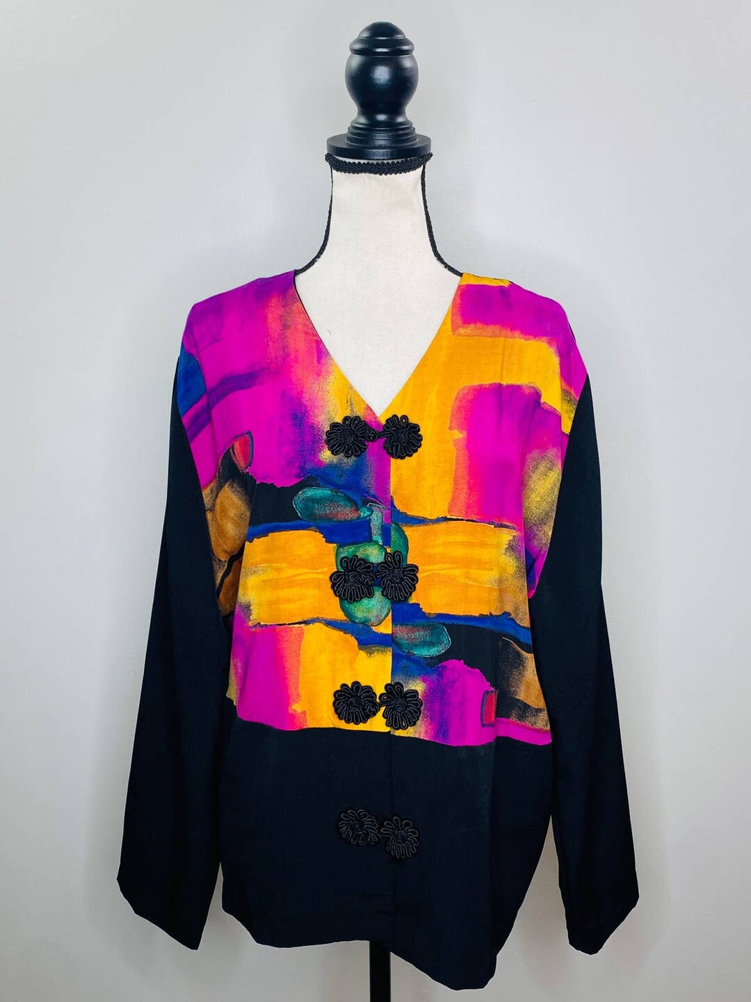 Vintage Art to Wear Top Overshirt Cardigan Size 14 Boho Maximalist ...