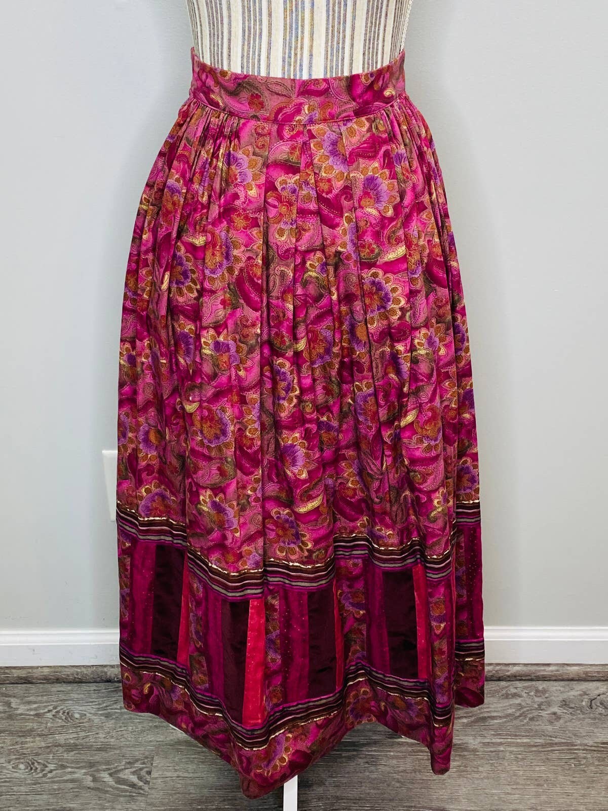 Vintage Suttles & Seawinds Paisley A-line Pleated Ribbon Skirt - Etsy