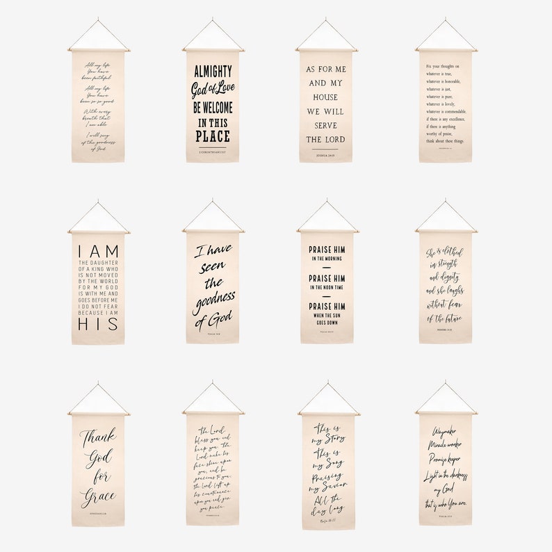 Hanging Scroll Banner Sign | Inspired by Scripture and Worship Songs ...
