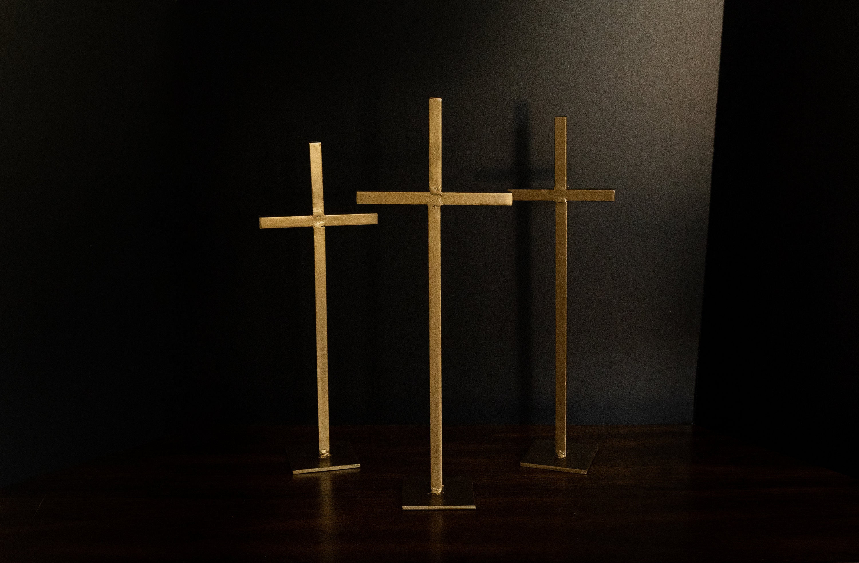 NEW Hand-Welded Metal Standing Cross Buy One or Set of 3 | Etsy