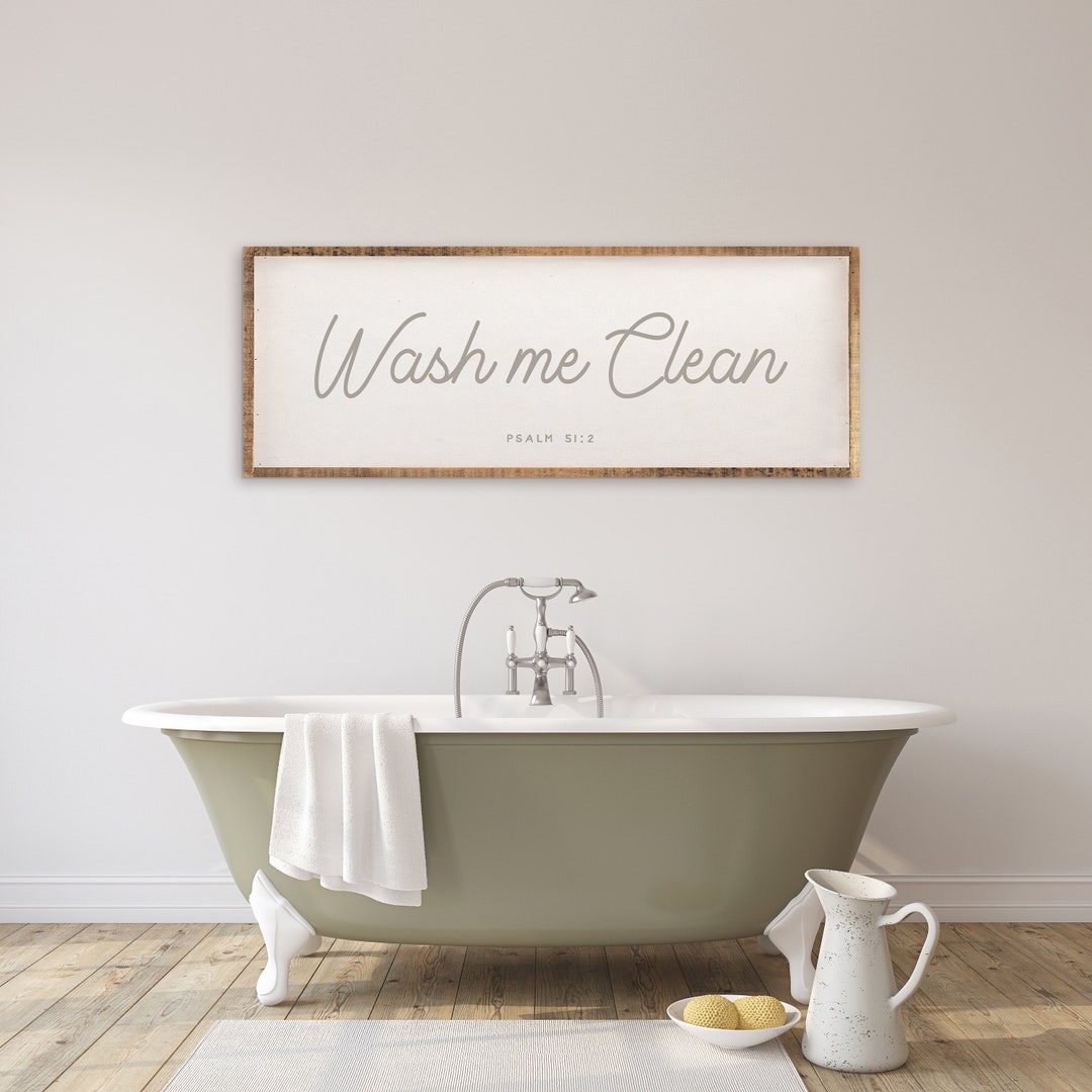 WASH ME CLEAN • psalm 51:2 • bathroom Laundry Room Decor Sign ...