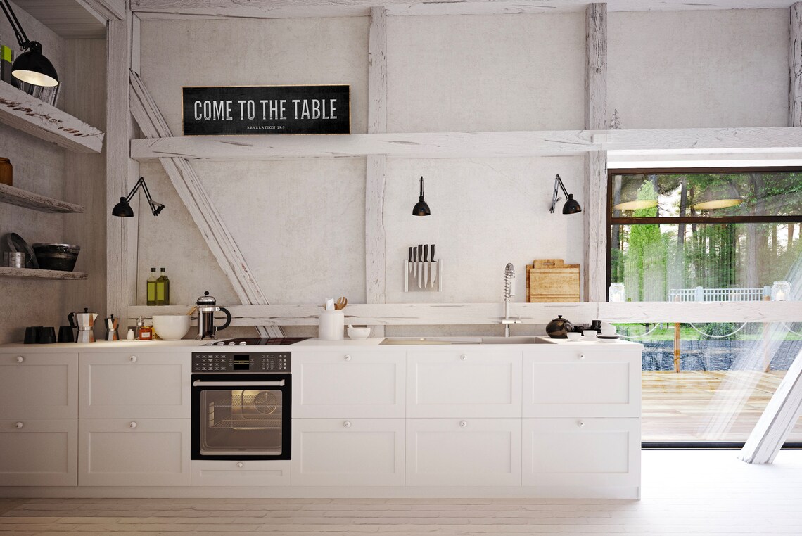 Kitchen Word Signs Come to the Table dinner for Two All - Etsy