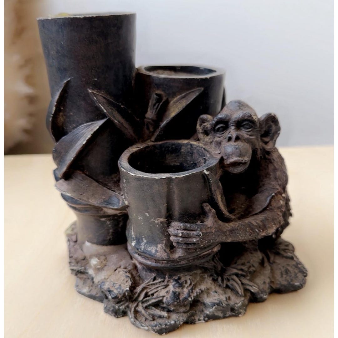 Vintage Monkey Candle Holder - Etsy