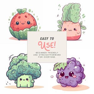 Midjourney Prompts for Kawaii Fruit and Vegetables Clipart, Food Prompt ...