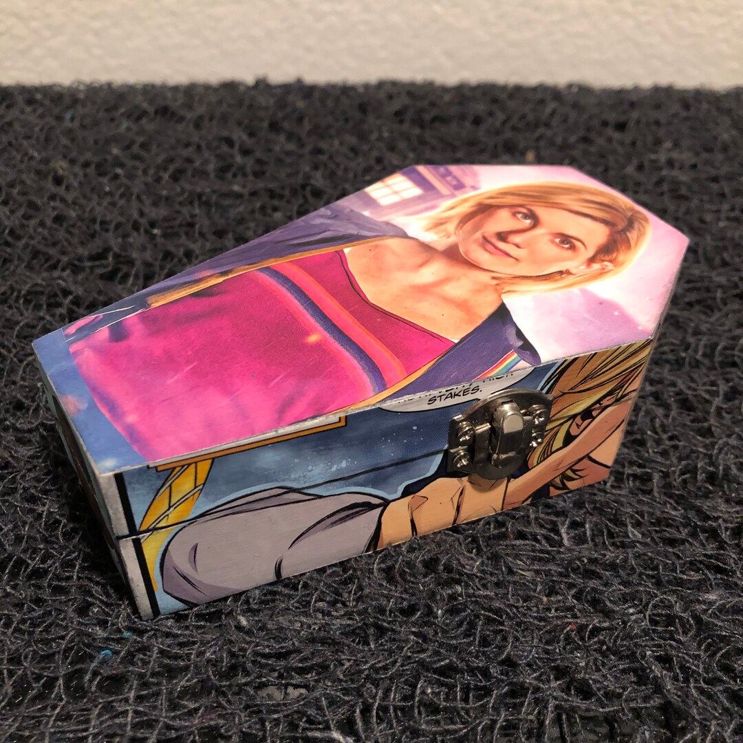 Doctor Who 13th Doctor Comic Coffin Wood Box - Gothic Horror Nerd Geek ...