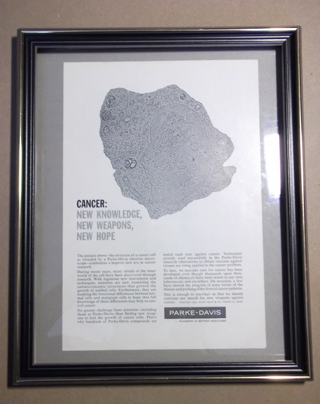Vintage Ad 1962. Cancer Research. Parke-davis Research Laboratories ...