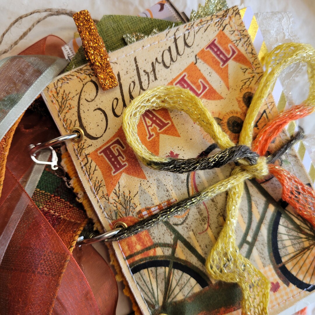 Gorgeous Autumn Junk Journal Diary. "celebrate Fall" Fabric Cover ...