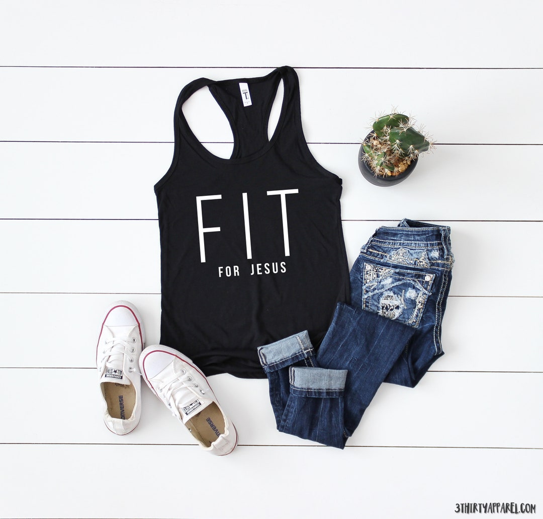 Fit for Jesus Racerback Tank-jesus Tan, Fitness Tank, Christian Tank ...