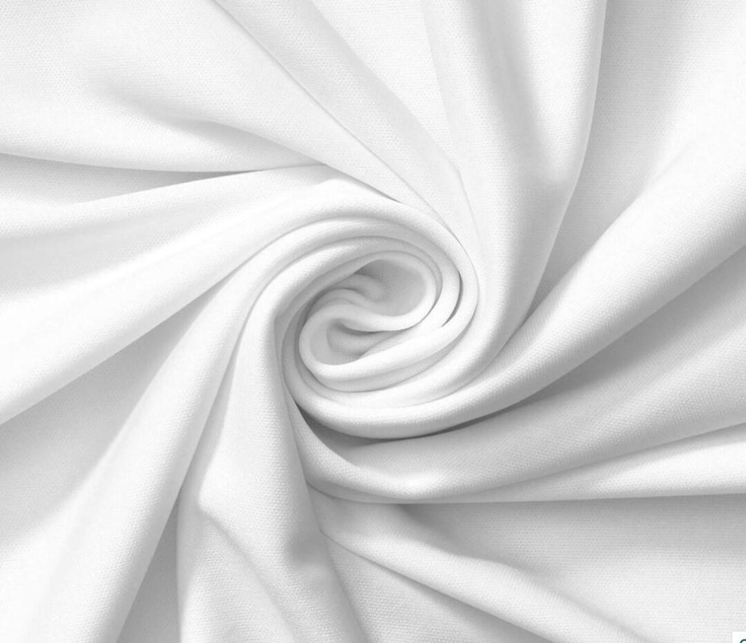 White Solid Polyester Interlock Knit Fabric - by the Yard DIY Fashion ...