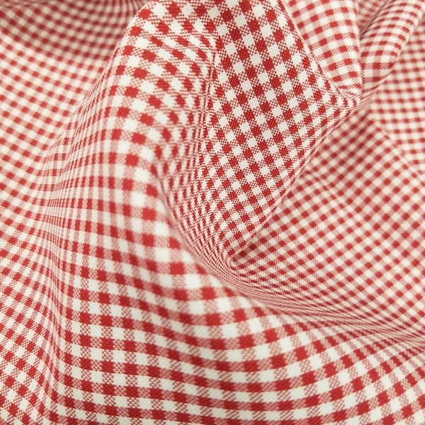 Red Gingham Fabrics - Etsy