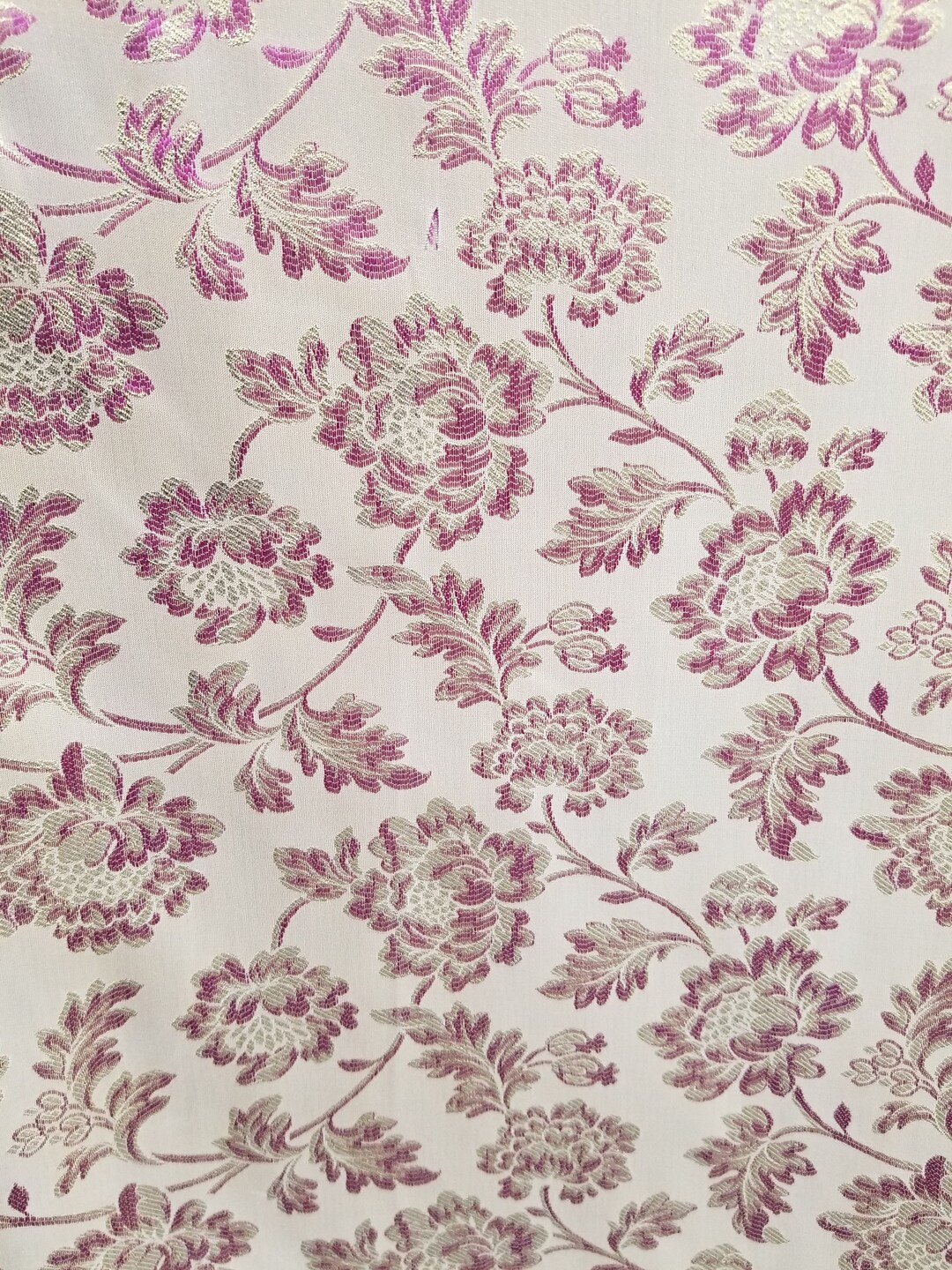 Elegant Floral Satin Jacquard Brocade 60 By The Yard Etsy