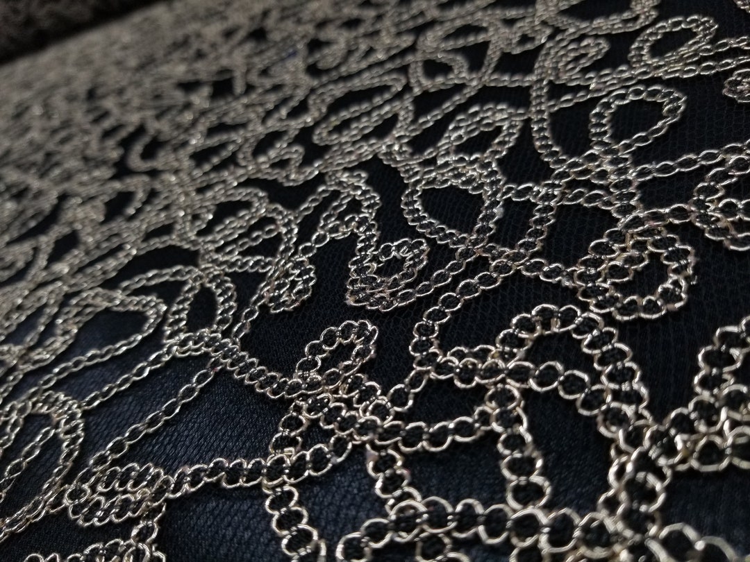 Black Seamless Embroidery Black Mesh on 54'' Sold by Yard - Etsy