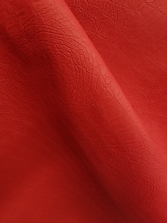 54 Vinyl Fabric Crocodile Gator Red Fake Leather | Etsy