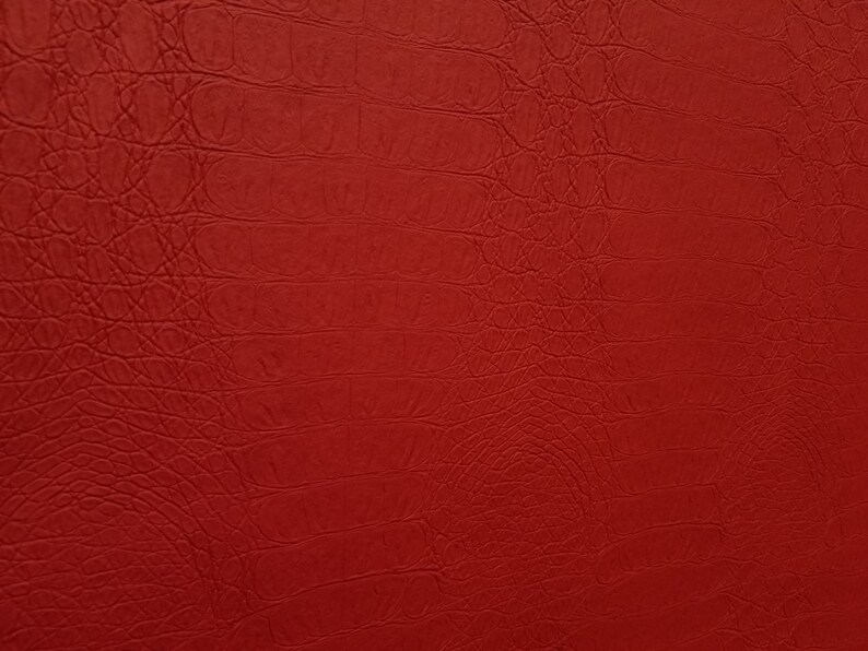 54 Vinyl Fabric Crocodile Gator Red Fake Leather | Etsy