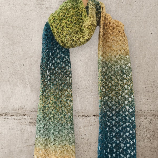 Crochet Flower Scarf Pattern - Etsy