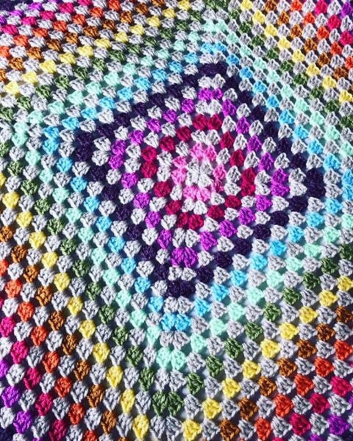 CROCHET PATTERN for Granny Square Crochet Blanket with Shell | Etsy