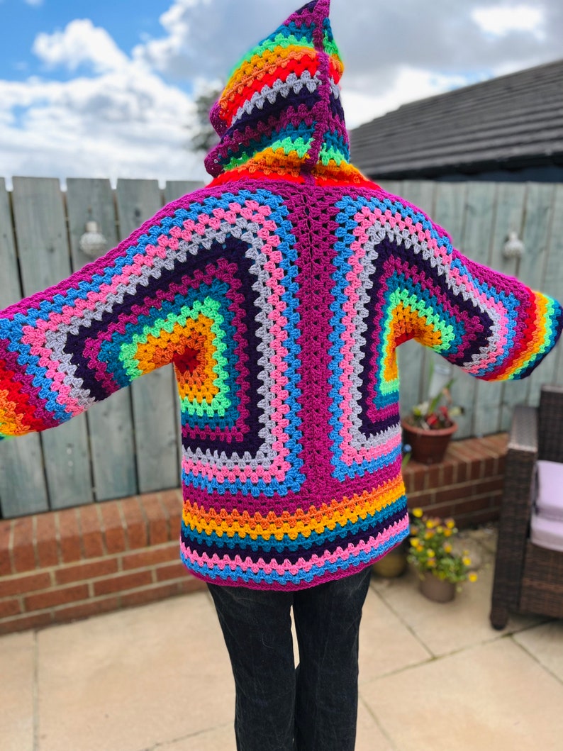 CROCHET PATTERN for Hexagon Granny Square Crochet Hoodie - Etsy