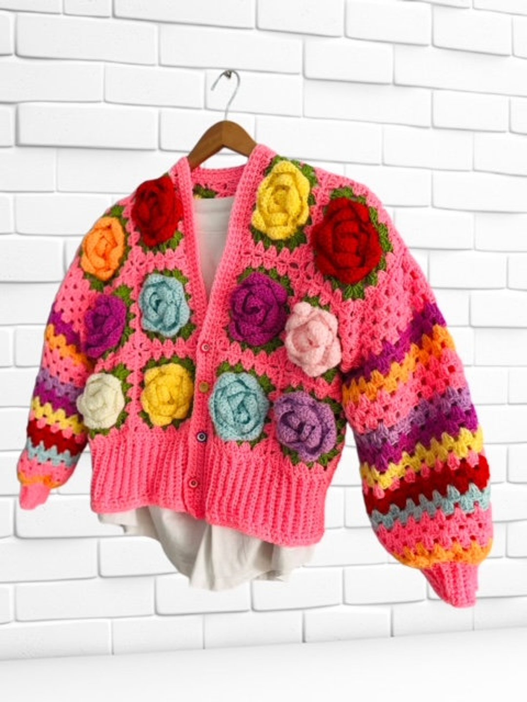 CROCHET PATTERN for Rose Crochet Cardigan - Etsy
