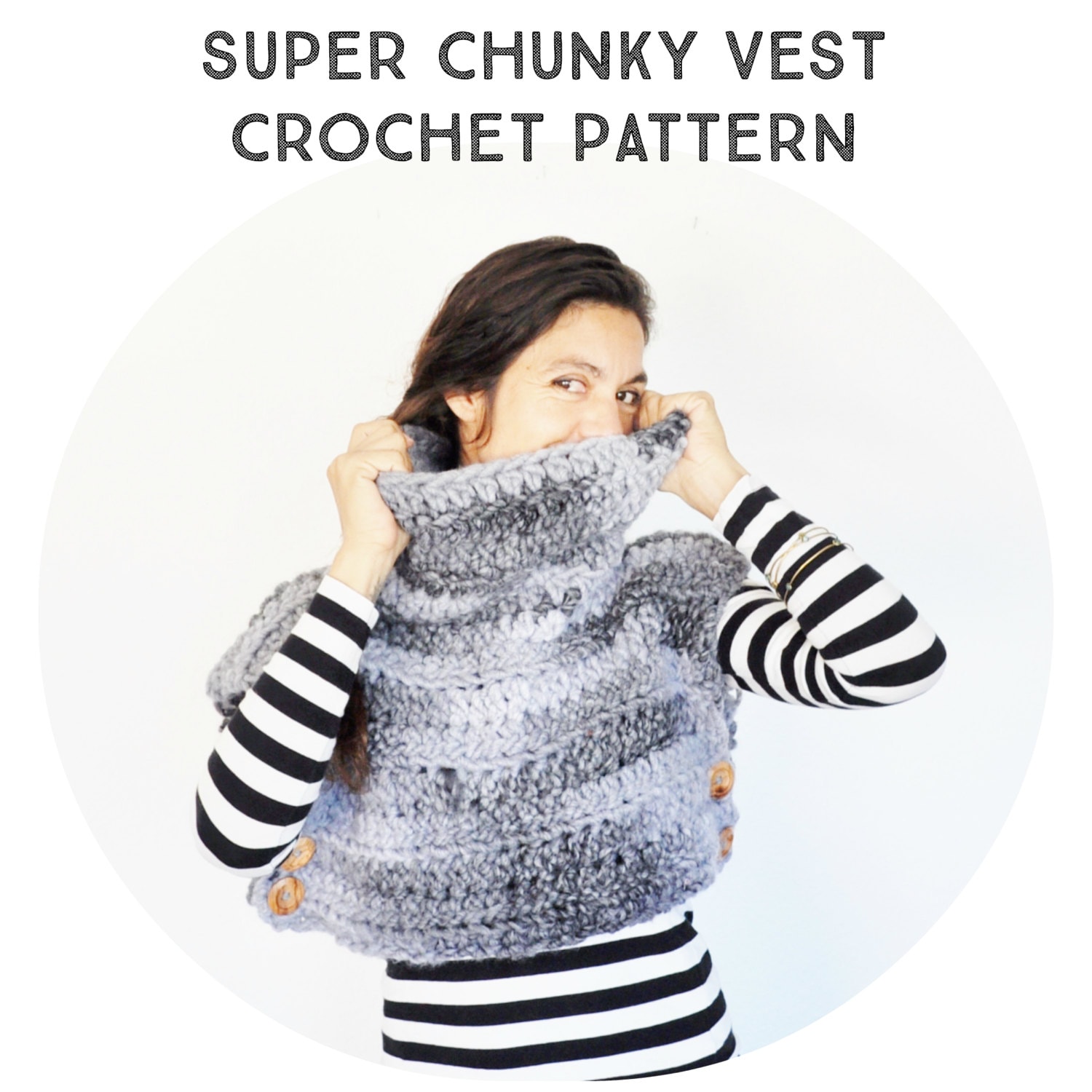 The Super Chunky Vest Crochet Pattern, Phototutorial Step by Step, for ...