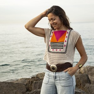 Coco Boxy Top Crochet Pattern, Tapestry, All Sizes, Intarsia, PDF ...