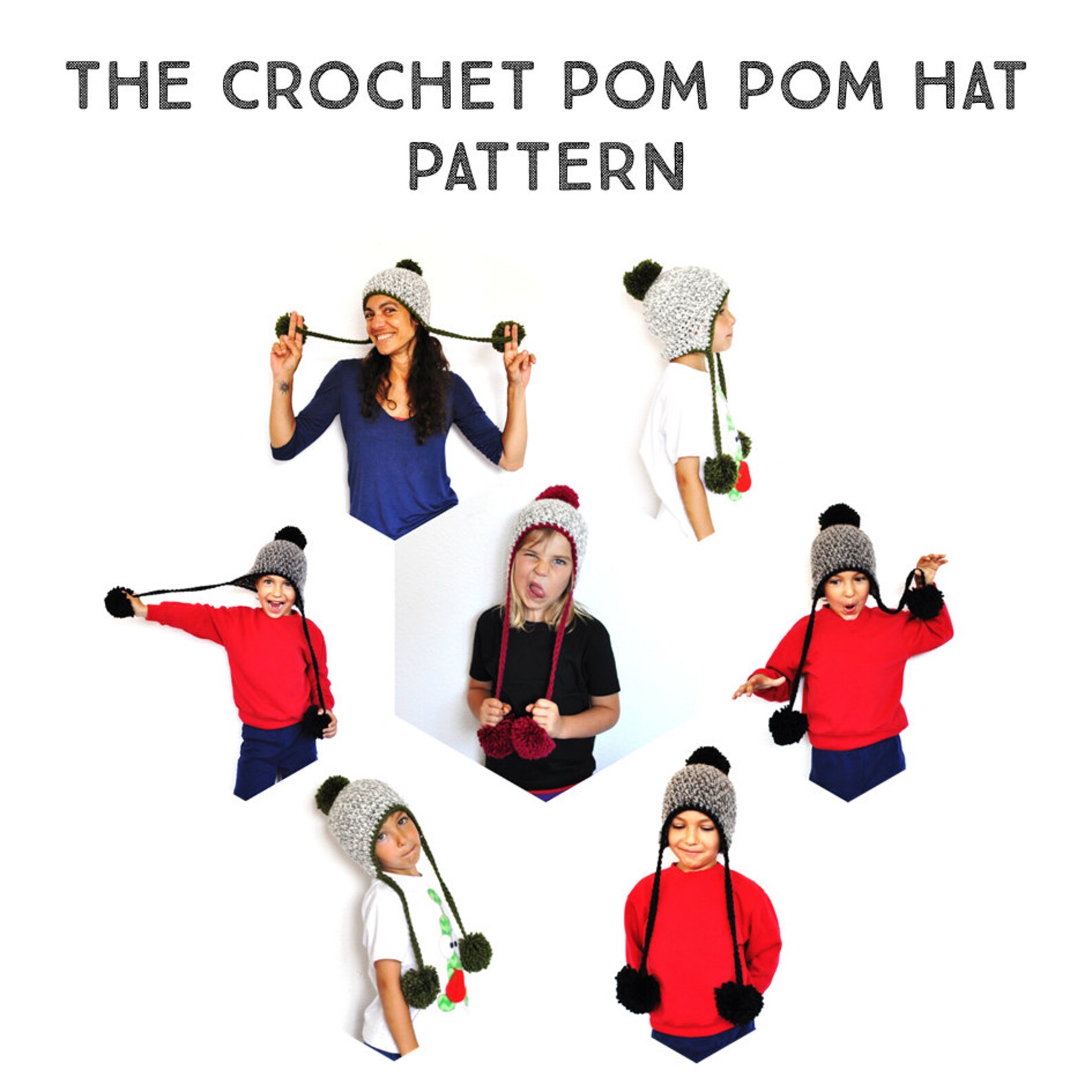The Crochet Pom Pom Peruvian Hat Pattern, Crochet Pattern, Step by Step ...