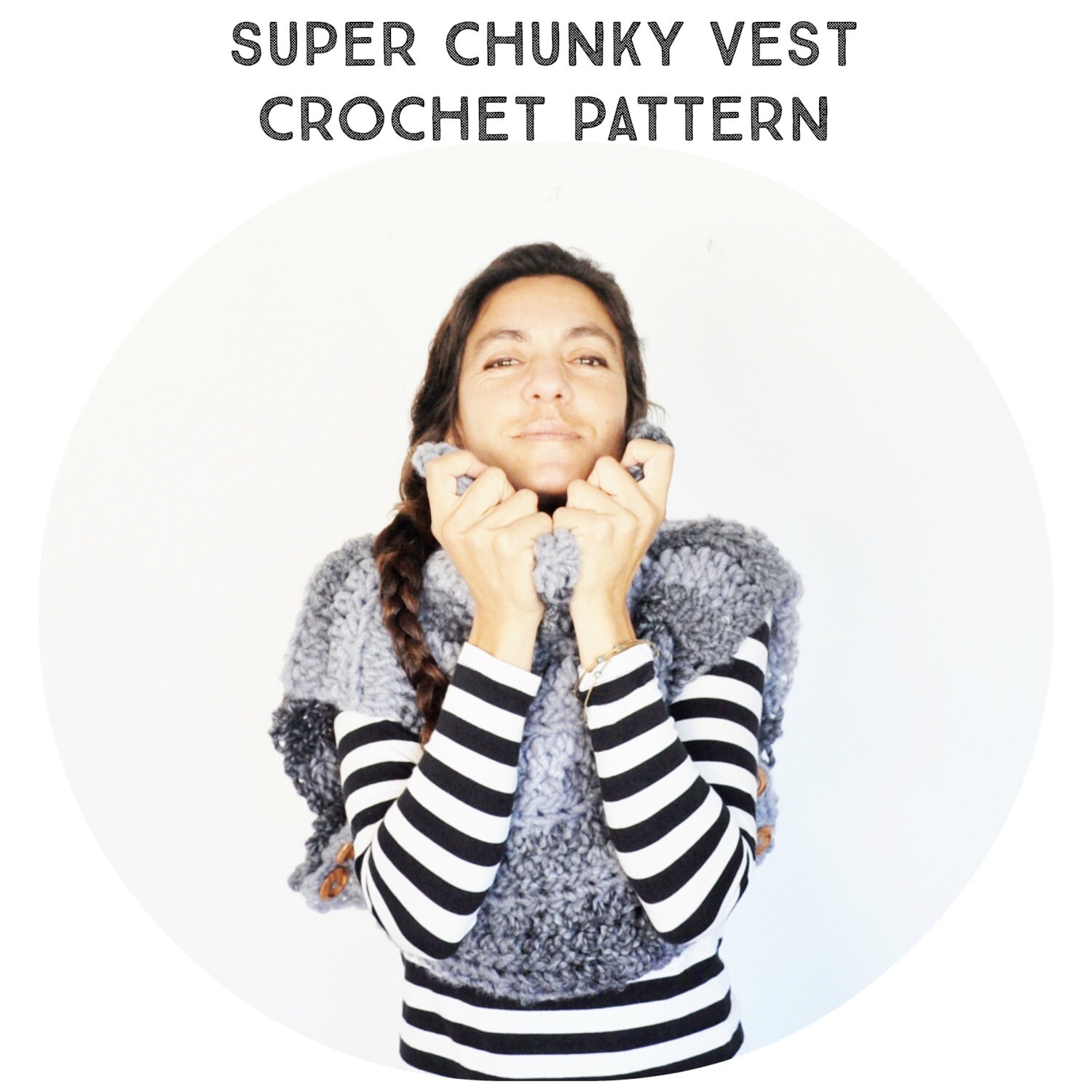 The Super Chunky Vest Crochet Pattern, Phototutorial Step by Step, for ...