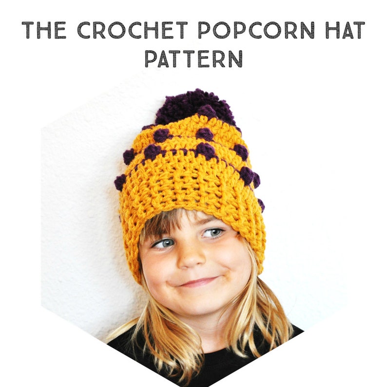 Crochet Pattern Popcorn Slouchy Beanie Hat, Step by Step Phototutorial ...