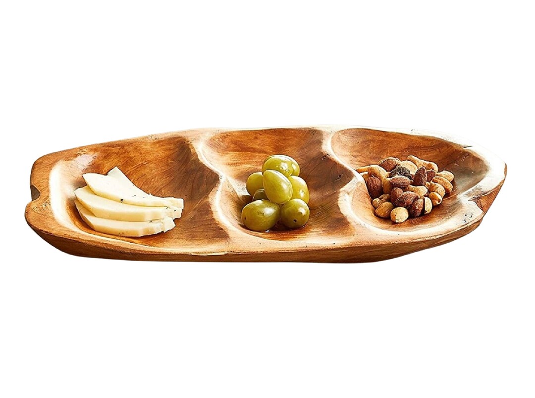 14 X 7 Reclaimed Root Wood 3-section Serving Platter - Etsy