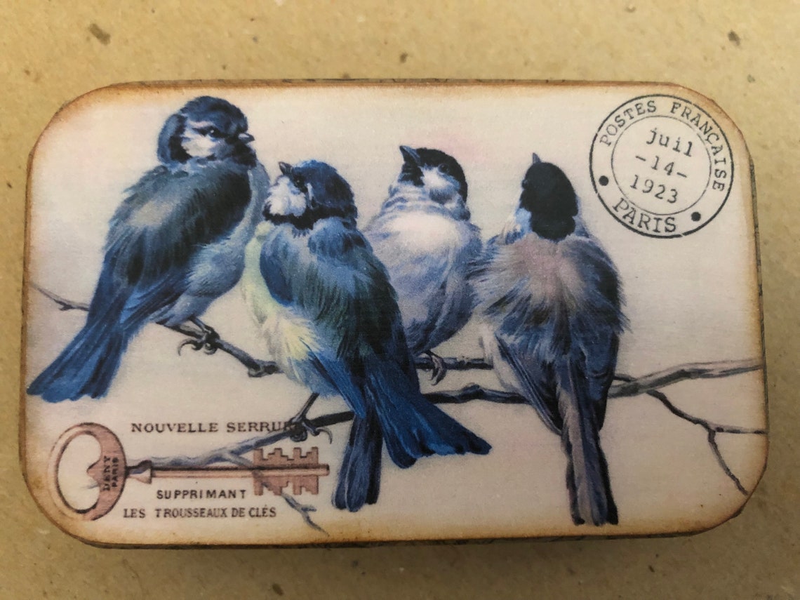 Vintage Bird Altered Tin - Etsy