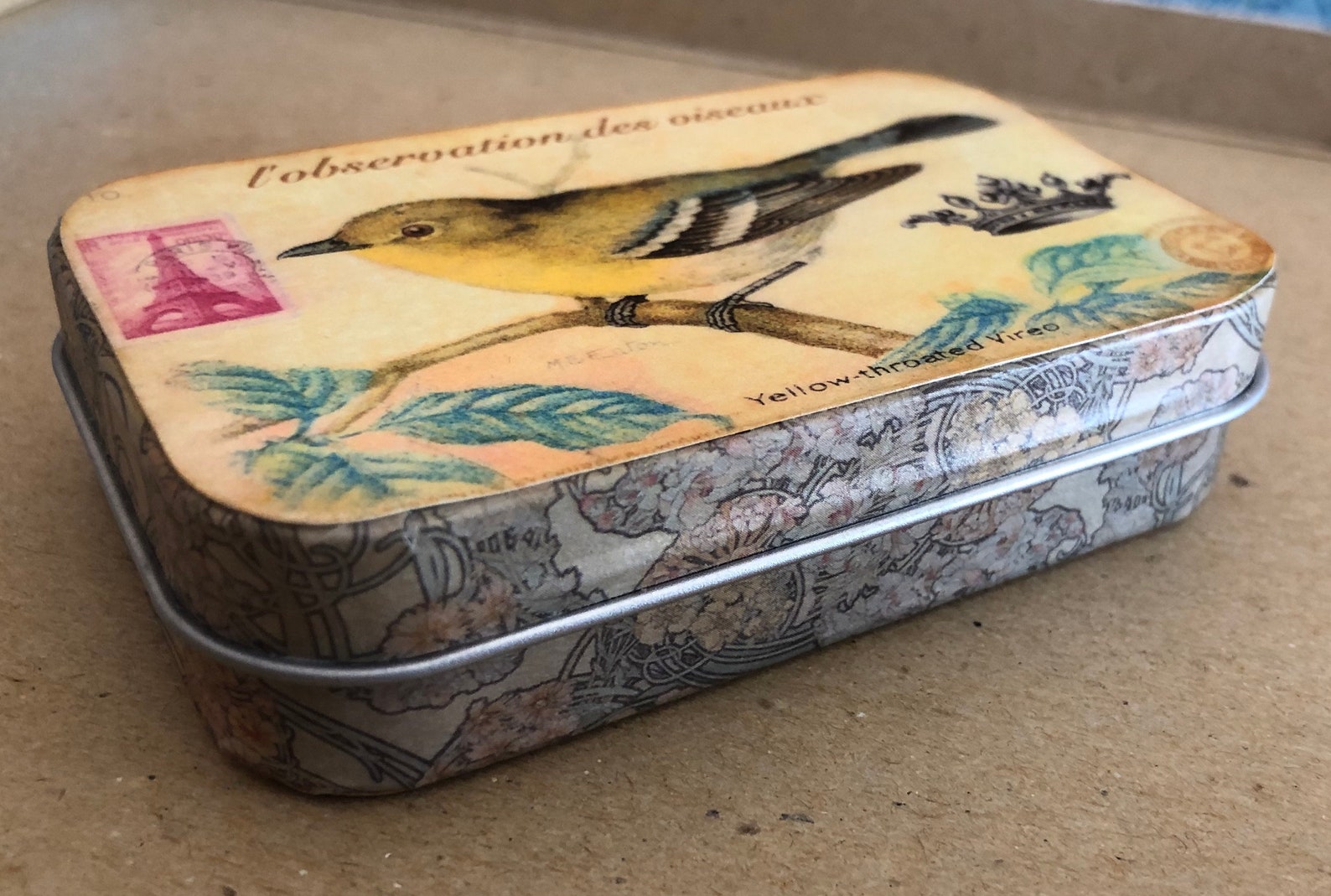 Vintage Bird Altered Tin - Etsy