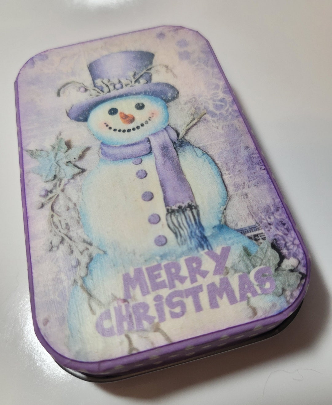 Purple Christmas #3 Altered Tin - Etsy
