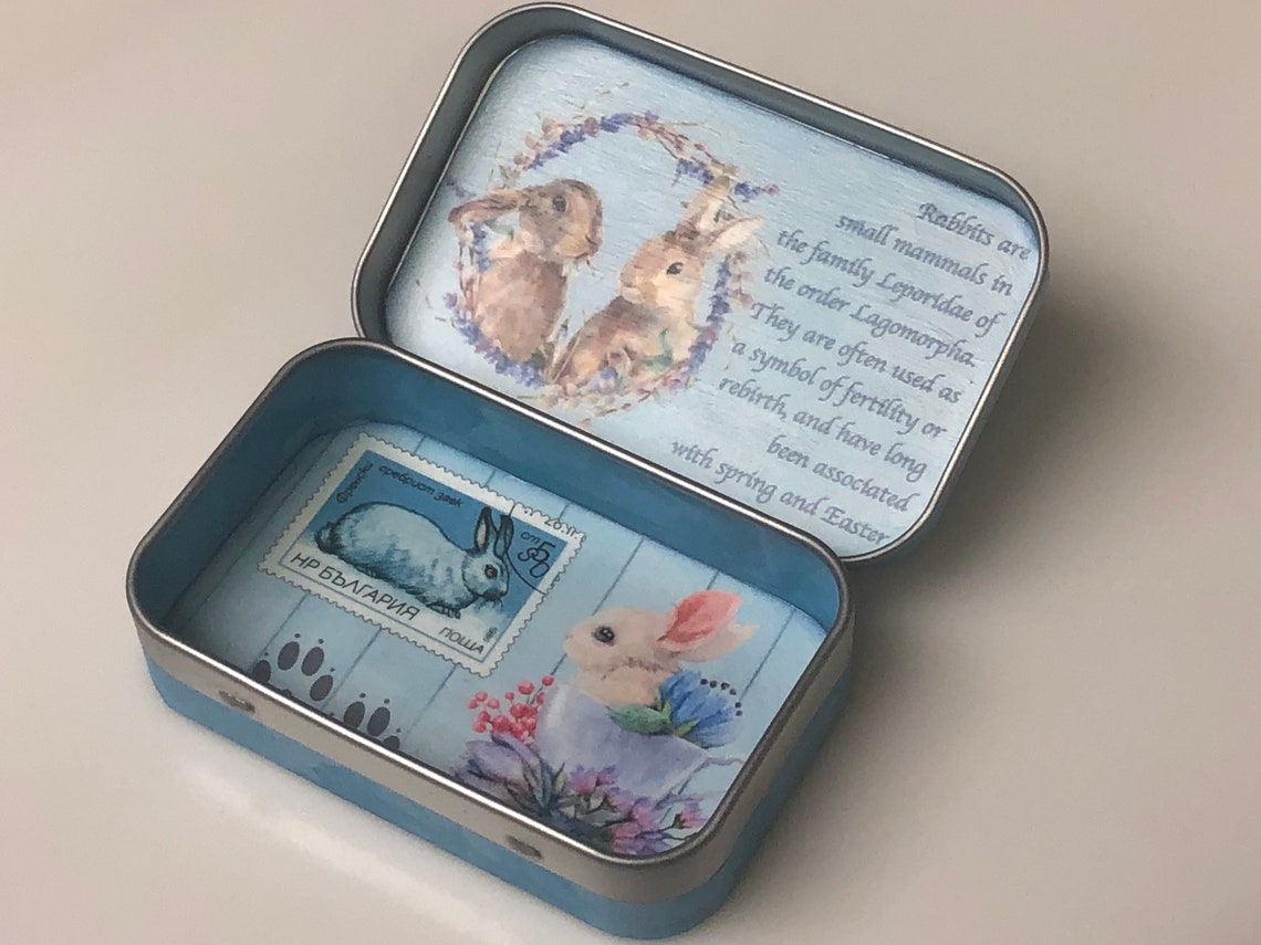 Rabbit Altered Tin - Etsy