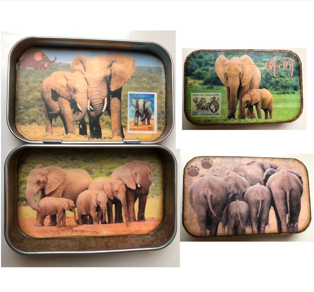 Elephant Altered Tin - Etsy