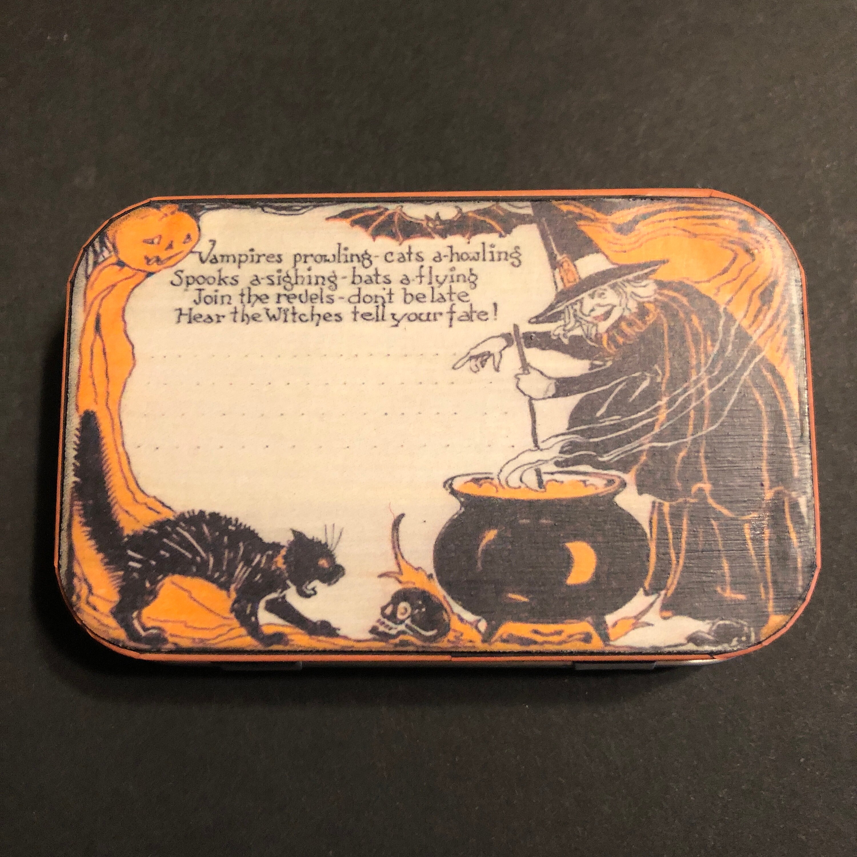 Vintage Halloween Black Cat #5 Altered Tin - Etsy